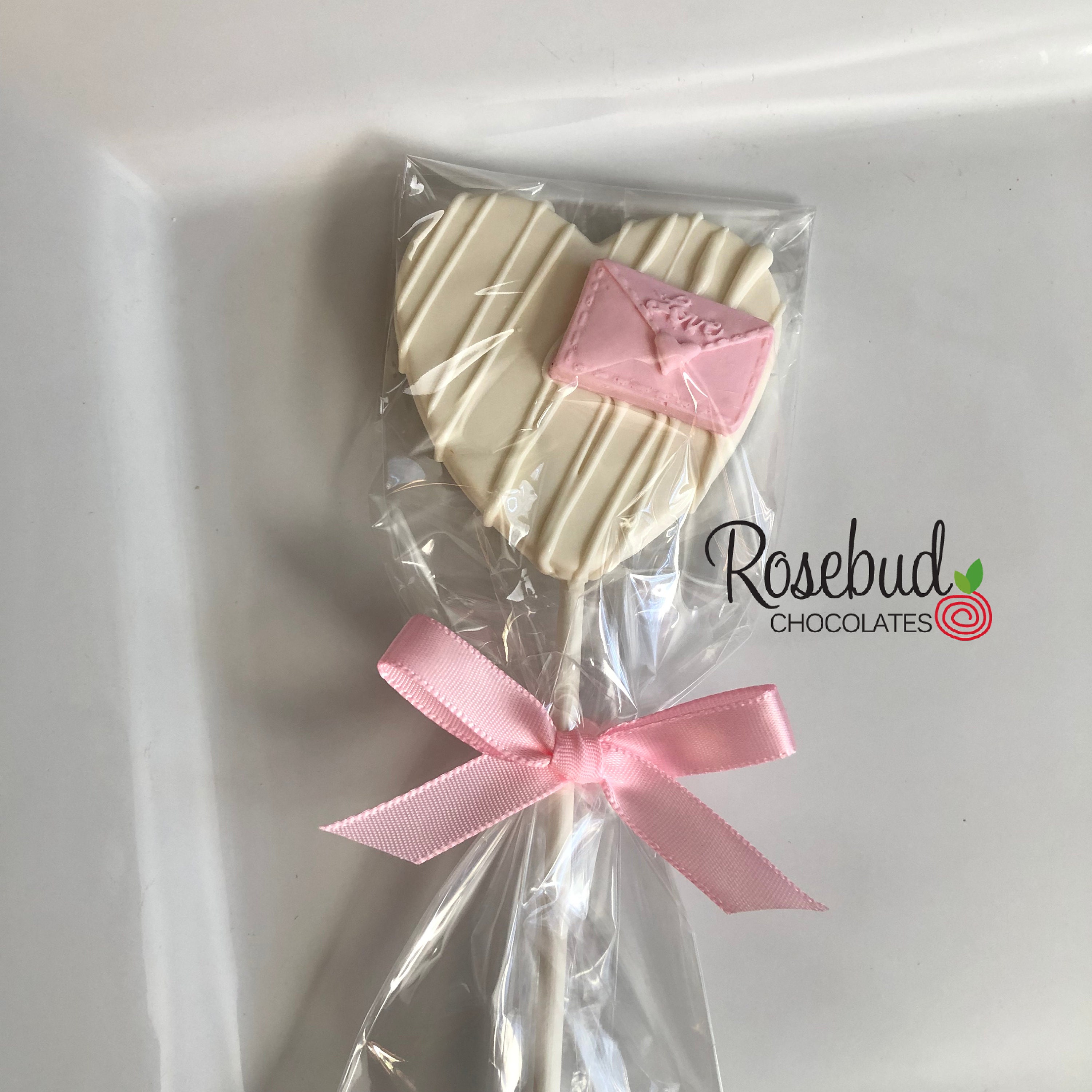 12 HEART Shaped Chocolate Lollipops LOVE LETTER Candy Party - Etsy