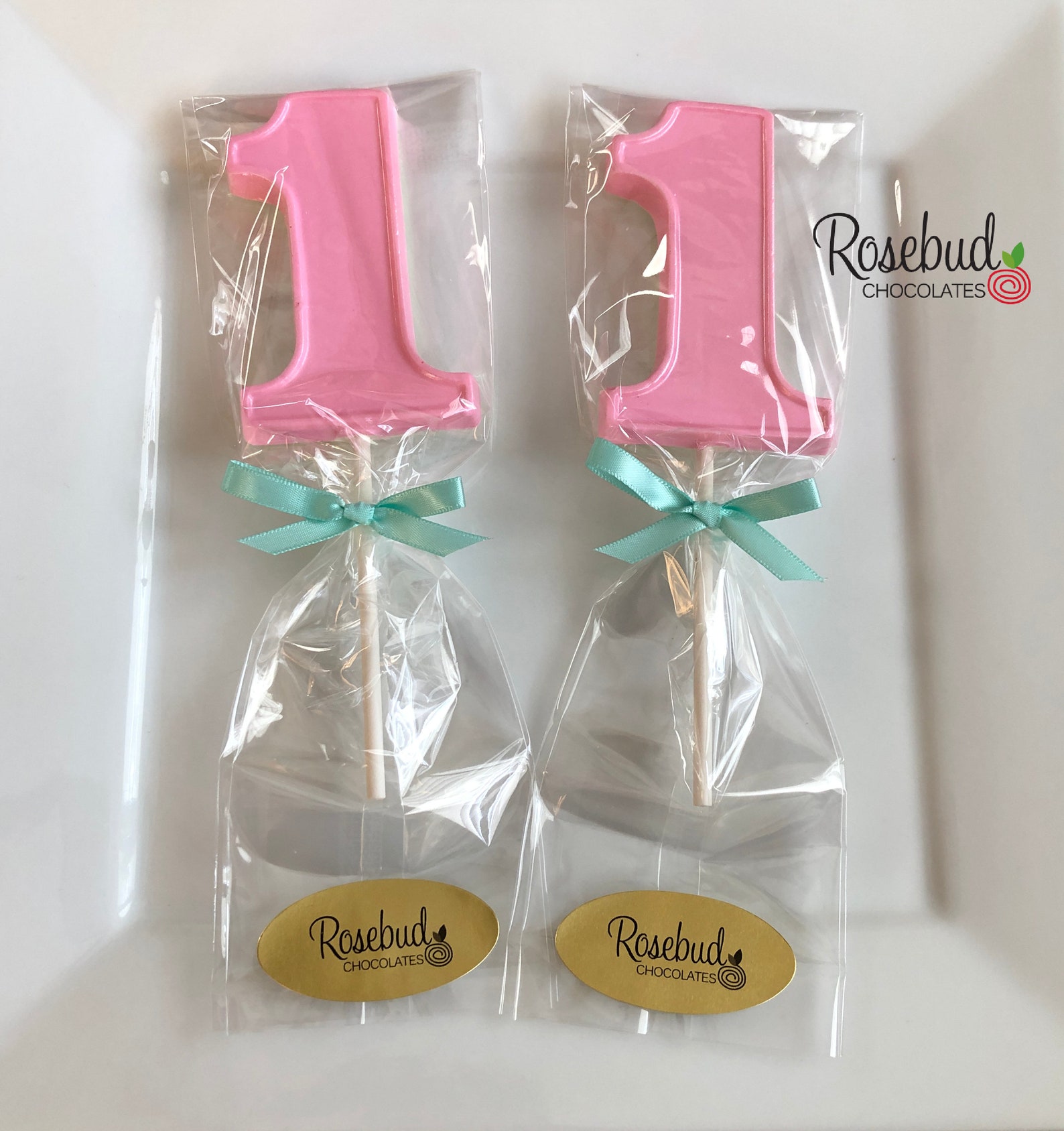 12 NUMBER ONE Chocolate Lollipops Candy Party Favors Baby's First ...