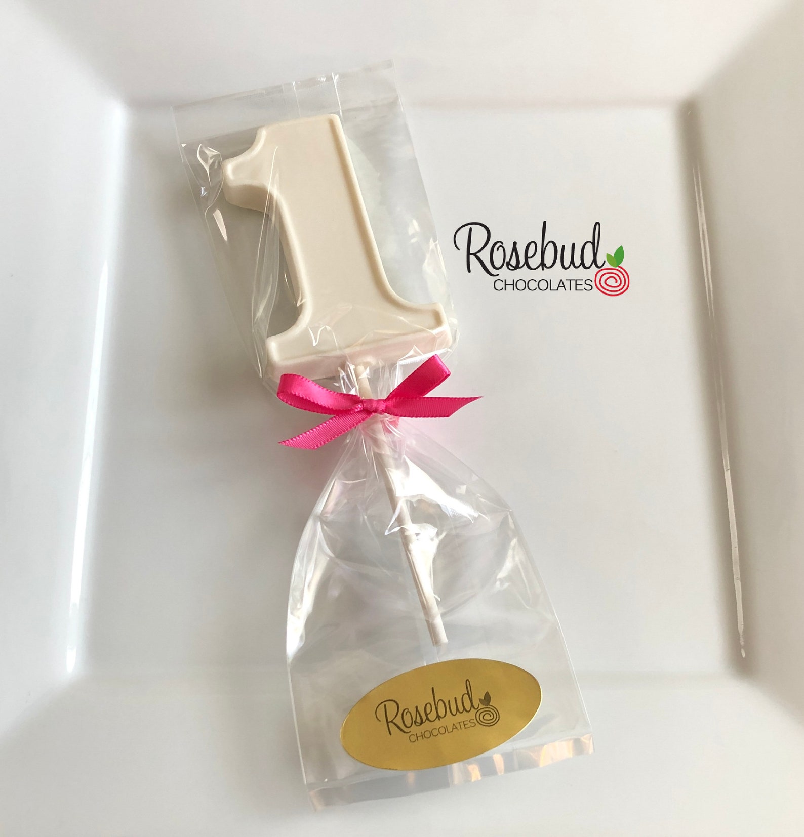 12 NUMBER ONE Chocolate Lollipops Candy Party Favors Baby's First ...