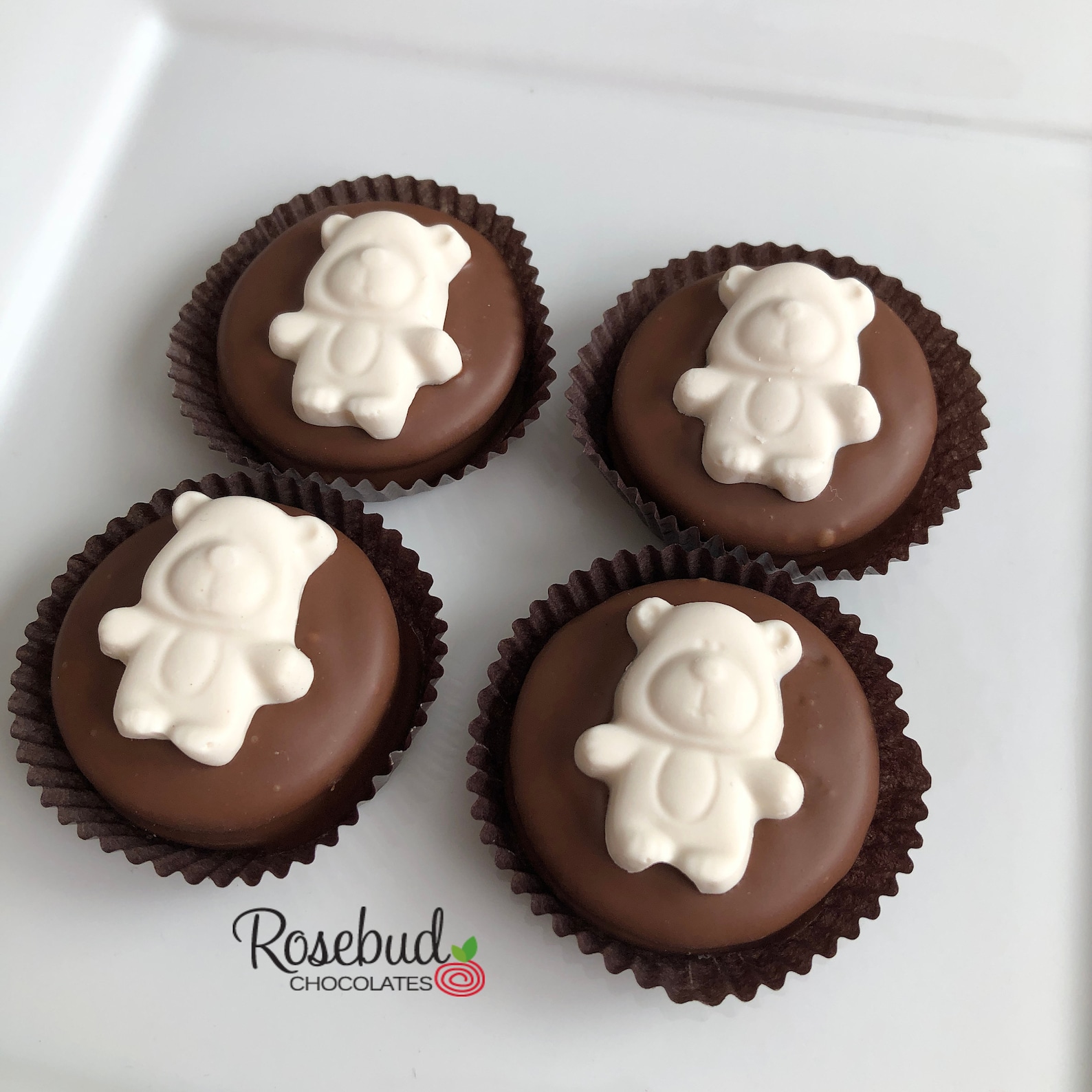 12 BEAR Chocolate Covered Oreo Cookies Baby Shower Favors Decorations ...