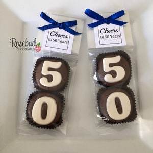 8 Sets CHEERS to 50 YEARS #50 Chocolate Covered Oreo Cookies 50th ...