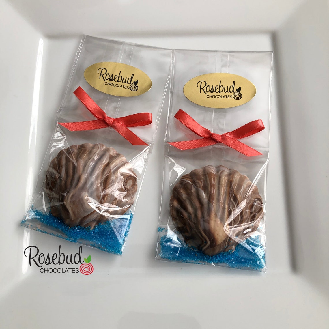 12 SEASHELL Chocolate Favors Beach Nautical Luau Wedding Birthday Party ...