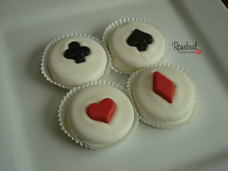 12 CASINO PLAYING CARDS Chocolate Covered Oreo Cookie Party | Etsy