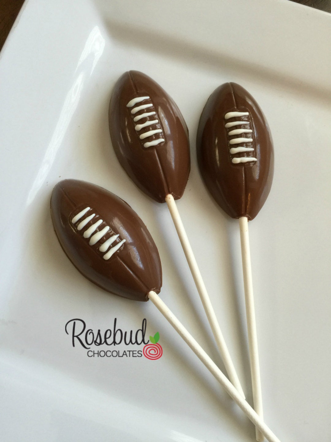 12 FOOTBALL Chocolate Lollipop Sports Birthday Party Candy Favors Kids ...
