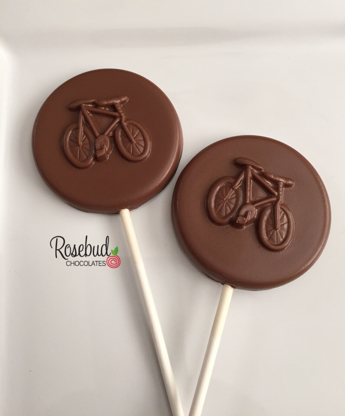 12 BICYCLE Chocolate Lollipop Candy Favors Bike Cyclist Birthday ...