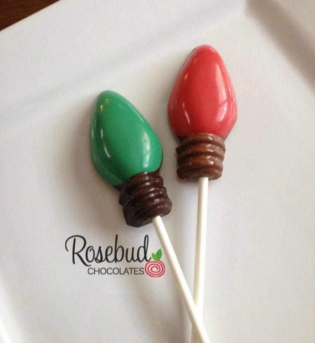 12 Christmas LIGHT BULBS Chocolate Lollipops Candy Party Favors Holiday ...