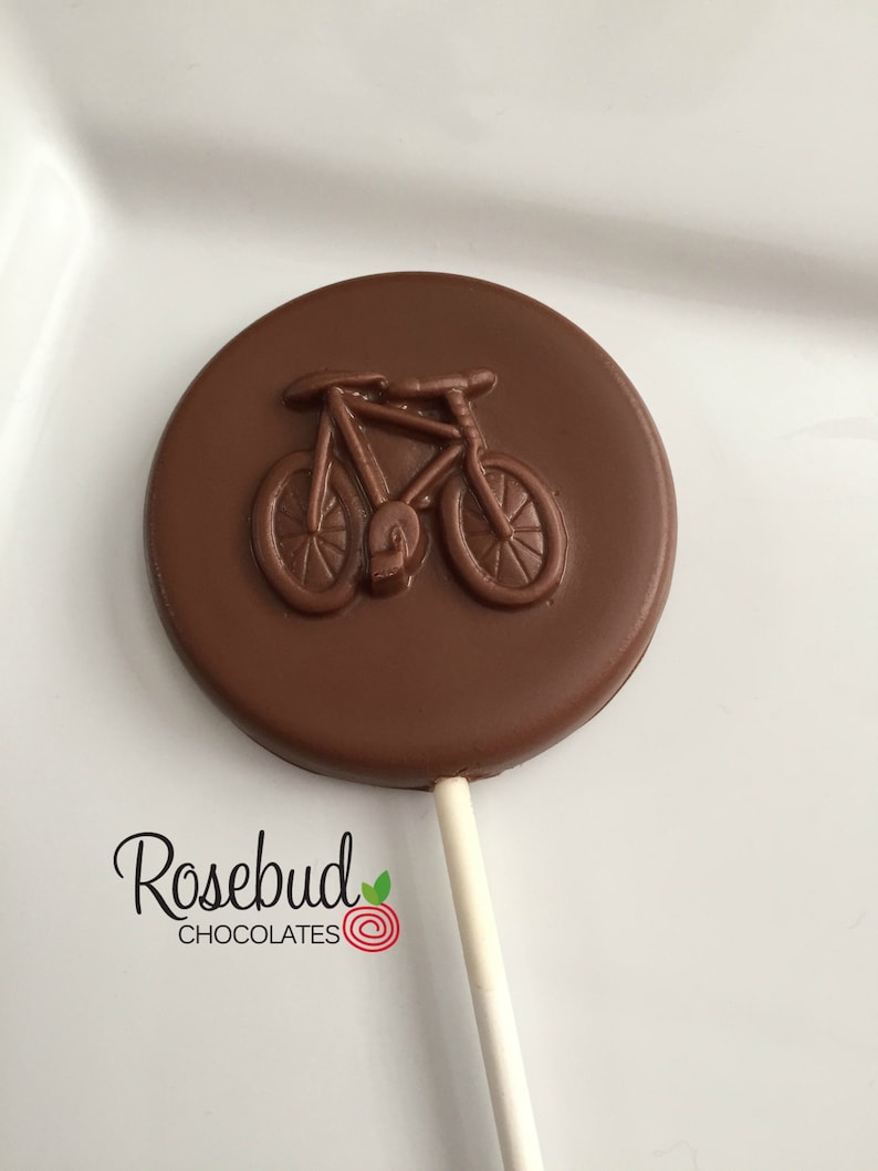 12 BICYCLE Chocolate Lollipop Candy Favors Bike Cyclist | Etsy