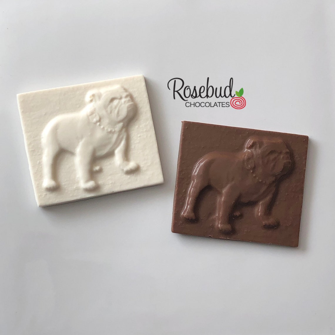 12 BULLDOG Chocolate Solid Square Favors Animals Birthday | Etsy