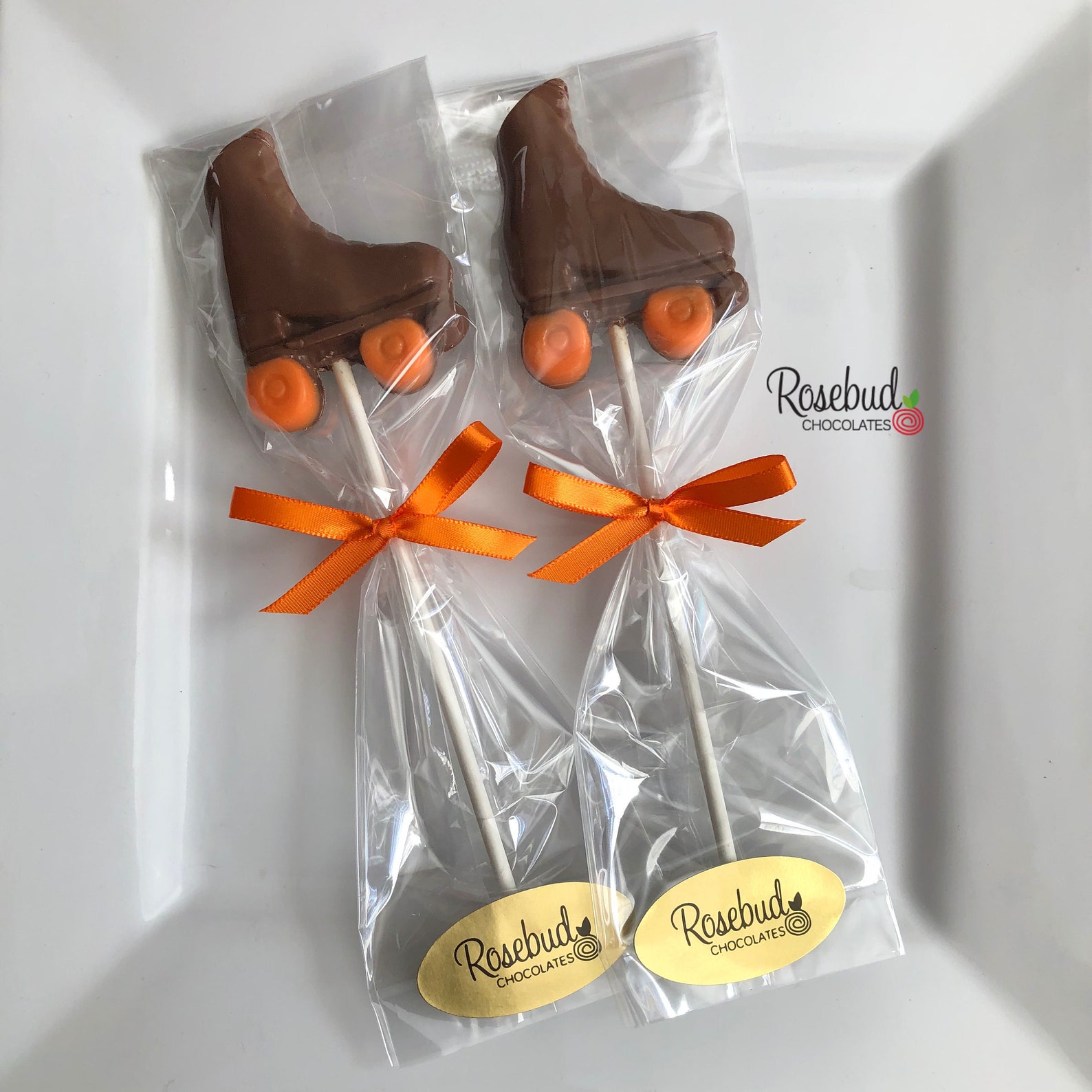 12 ROLLER SKATES Chocolate Lollipop Candy Party Favors Skating Birthday ...