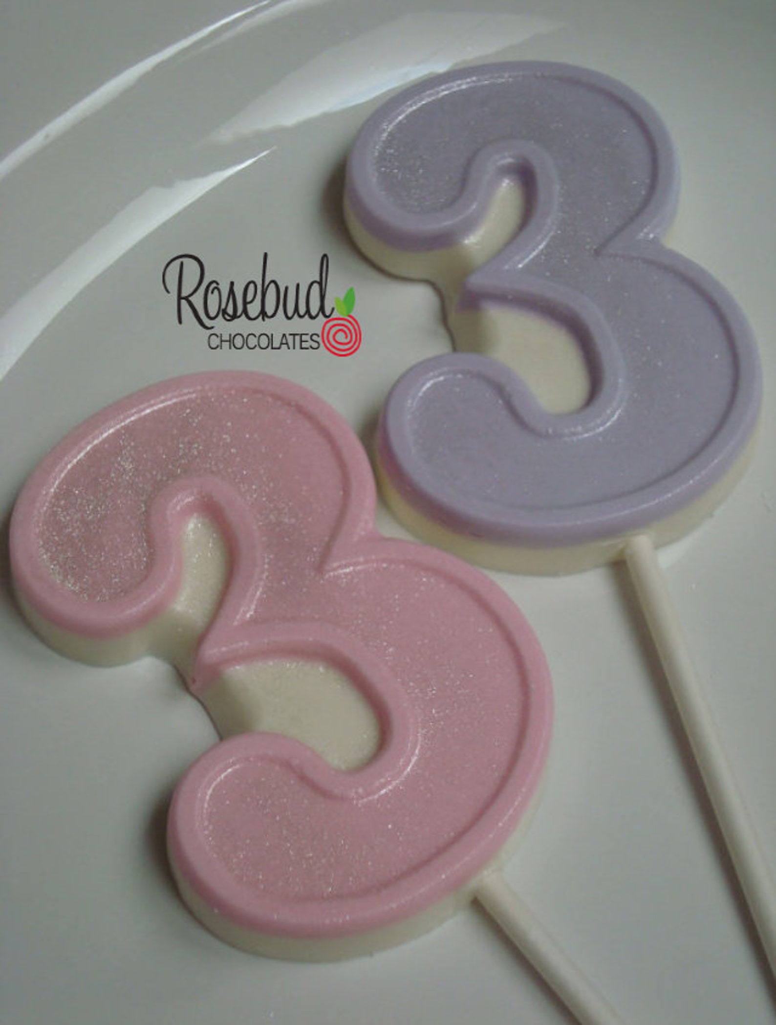 12 Chocolate Number 3 Lollipops Three Third Birthday Party | Etsy