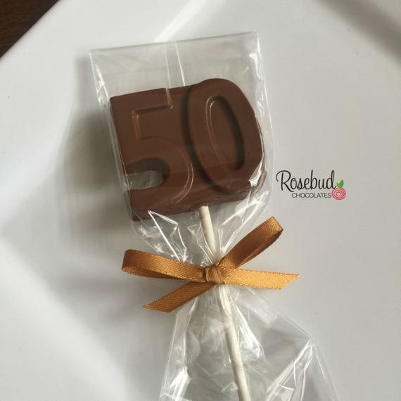 12 NUMBER FIFTY Chocolate Lollipops 50 Birthday Party Candy - Etsy