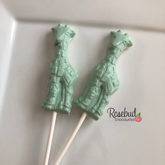12 GIRAFFE Chocolate Lollipops Animal Jungle Birthday Party | Etsy