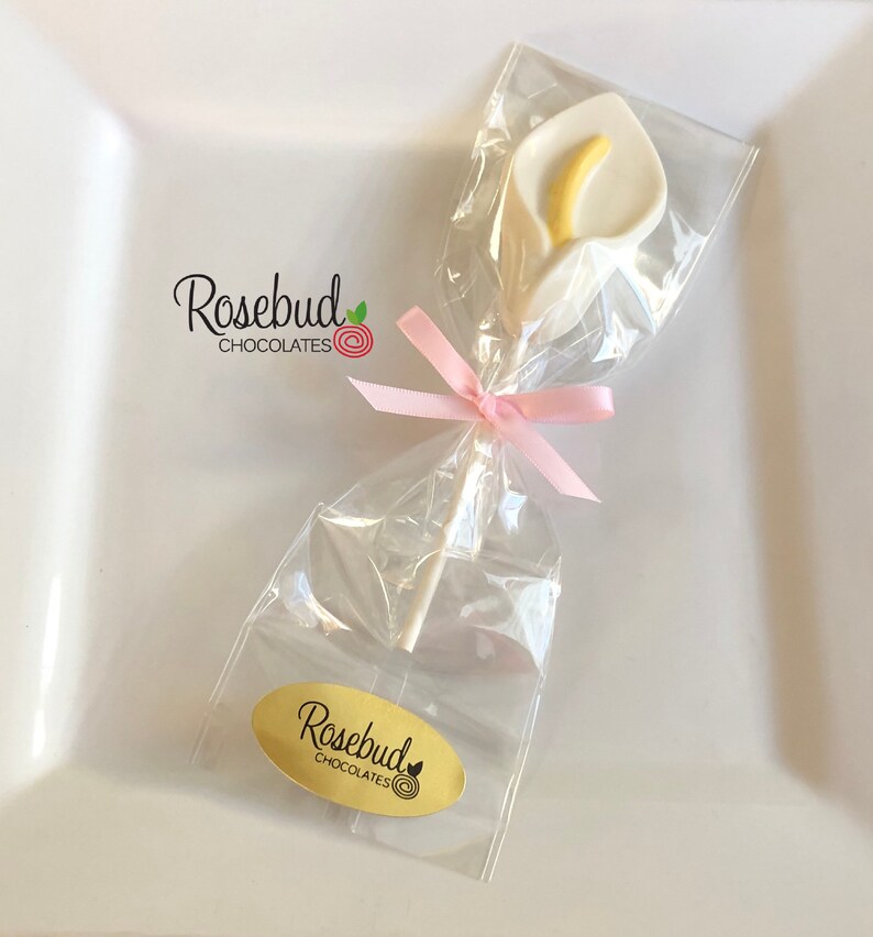 12 CALLA LILLY Chocolate Lollipops Wedding Bridal Shower - Etsy