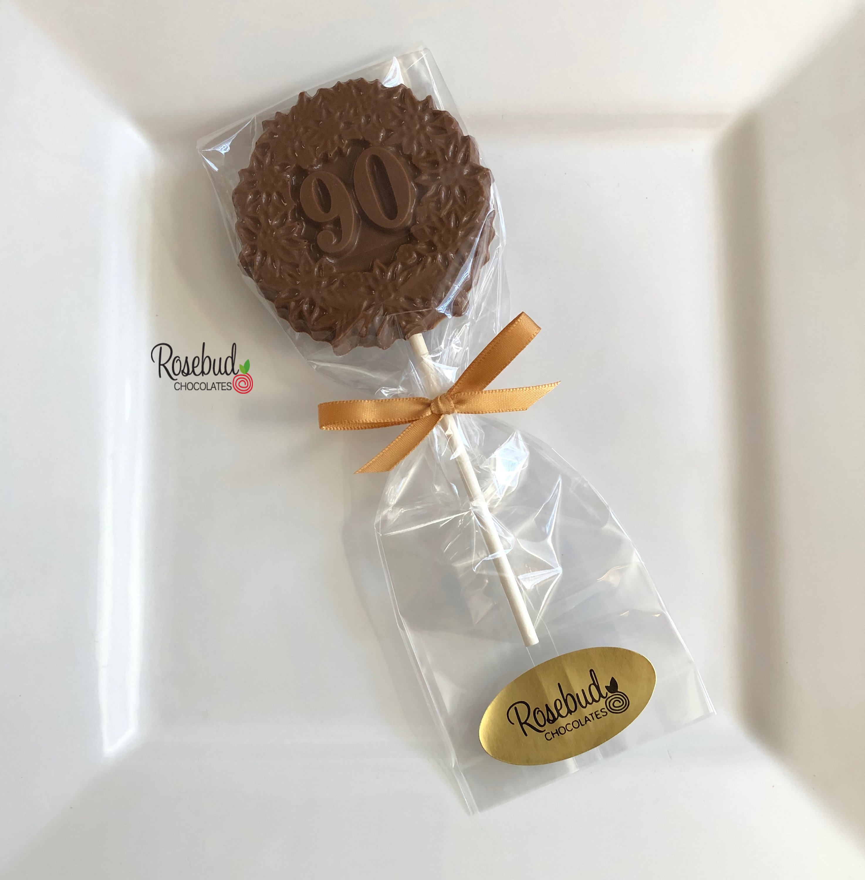 12 NUMBER 90 Chocolate Decorative FLORAL Lollipop Favors 90th | Etsy