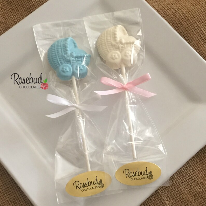 12 BUGGY Chocolate Lollipops Baby Shower Favors Carriage | Etsy
