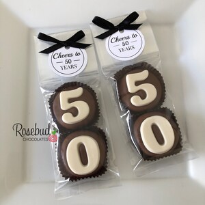8 Sets CHEERS to 50 YEARS #50 Chocolate Covered Oreo Cookies 50th ...