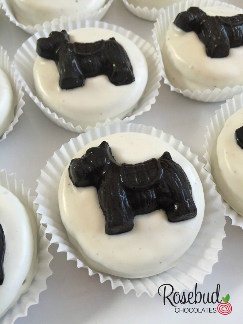 12 SCOTTISH TERRIER Chocolate Dog Oreo Cookie Favors Puppy | Etsy