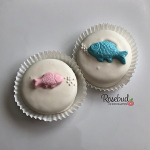 12 FISH Chocolate Covered Oreo Cookie Party Favors Nautical Beach Theme ...