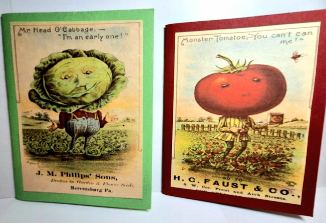 Unique Quirky Cards Vintage Style Fruit & Vegetable Cards ...