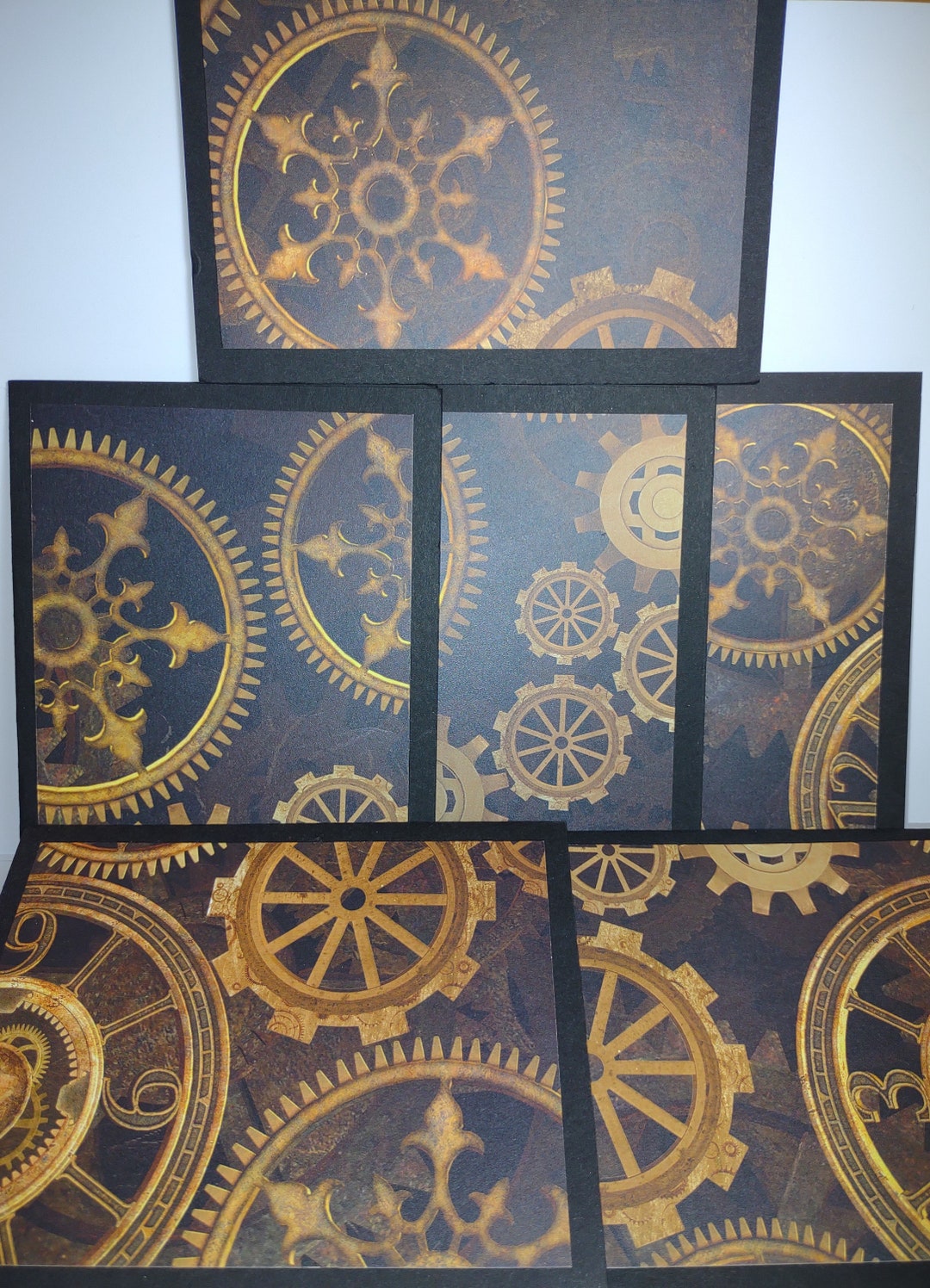 Vintage Gears Cards / Steampunk Inspired Gears Cards / Vintage Style ...
