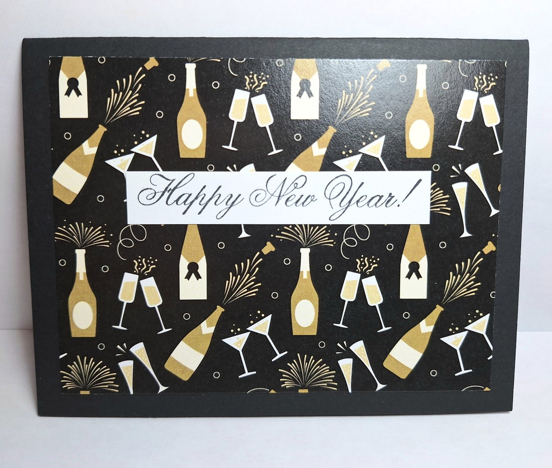 Happy New Year Card Set / Ships Out in 1-2 Days / Elegant New Year's ...