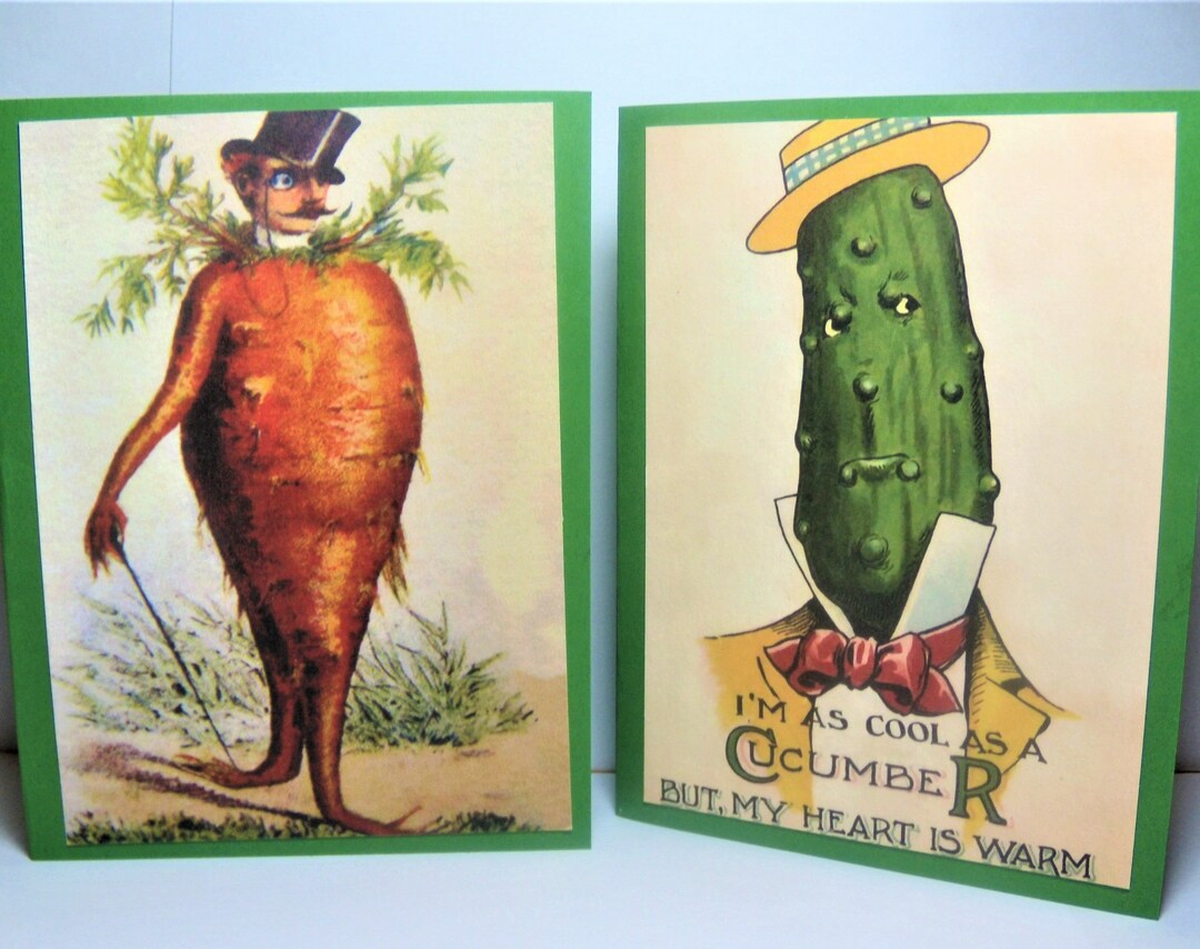 Victorian Vegetable People 10-card Set Vintage Vegetable - Etsy