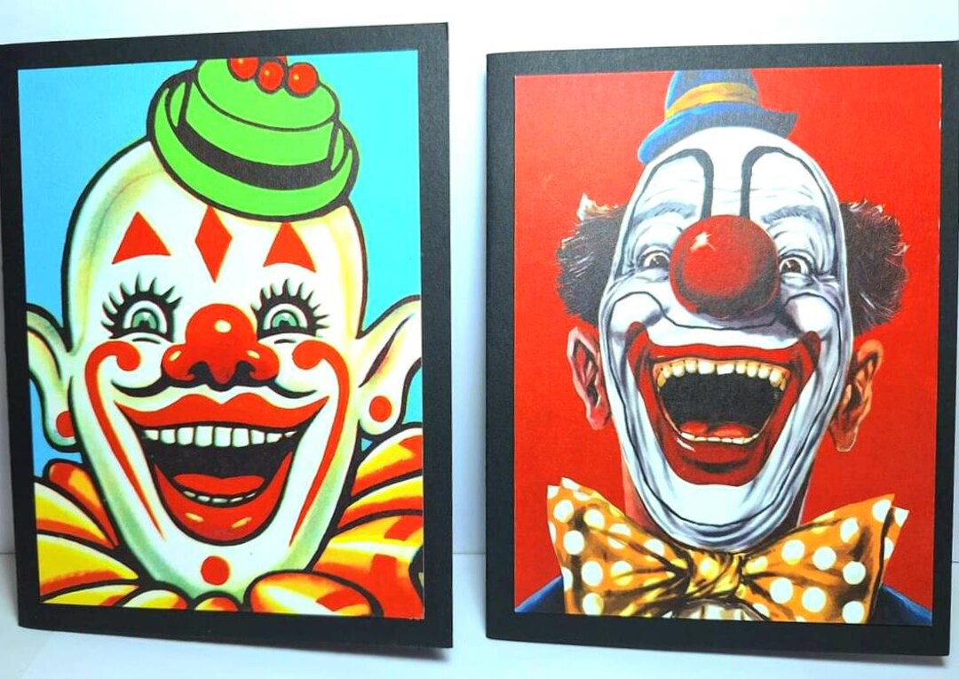 Vintage Style Clowns 10-card Set | Quirky Clowns Card Set | Birthday ...