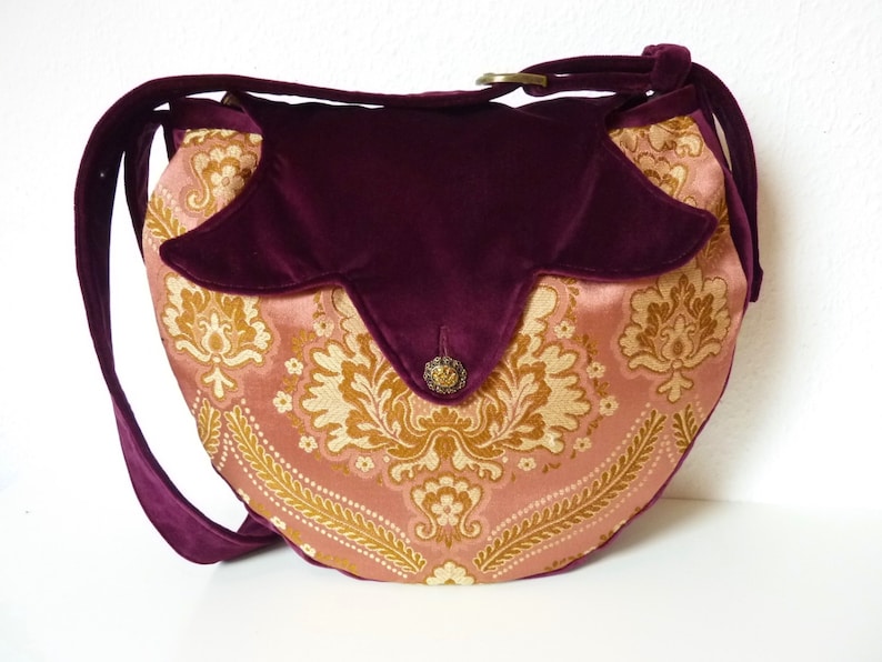 Medieval Marie Antoinette Victorian Boho Brocade Bag Purse dwyn Pink ...