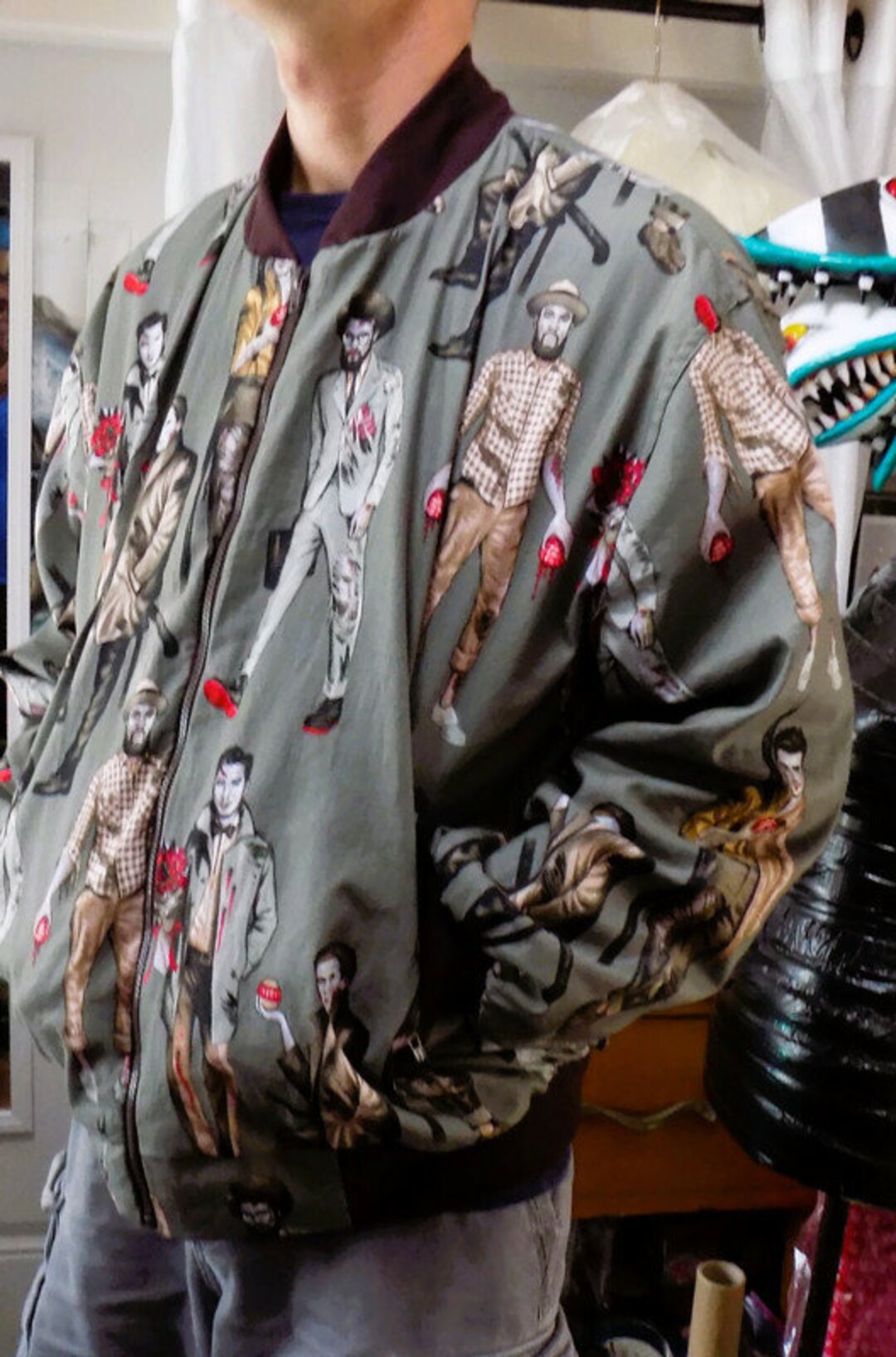 Madd Aynts Lightweight Bomber Jacket: Screen-printed Cotton, XL-XXL - Etsy