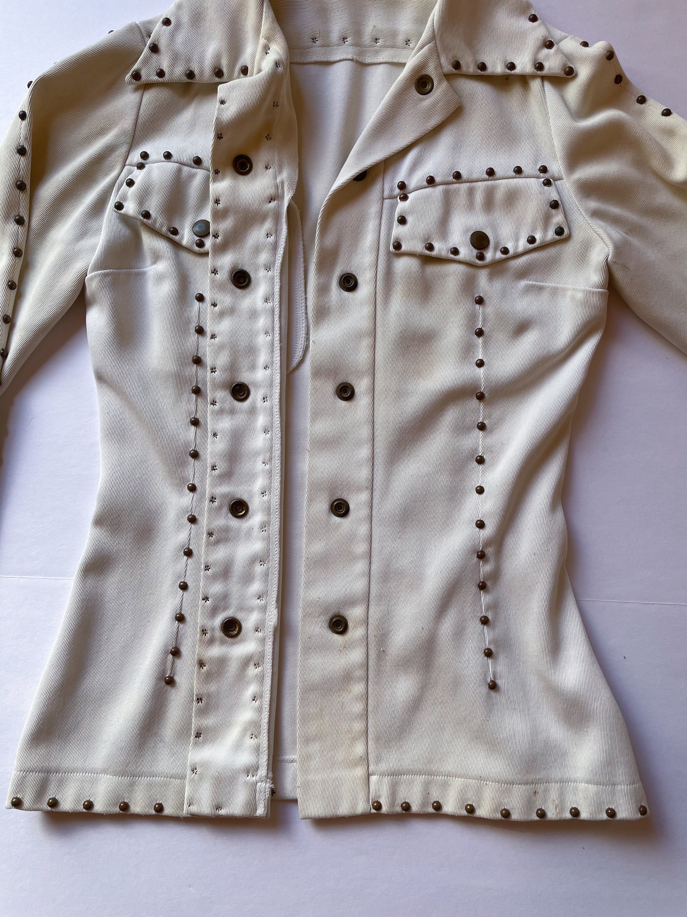 70s White Roncelli Style Studded Jacket XS - Etsy