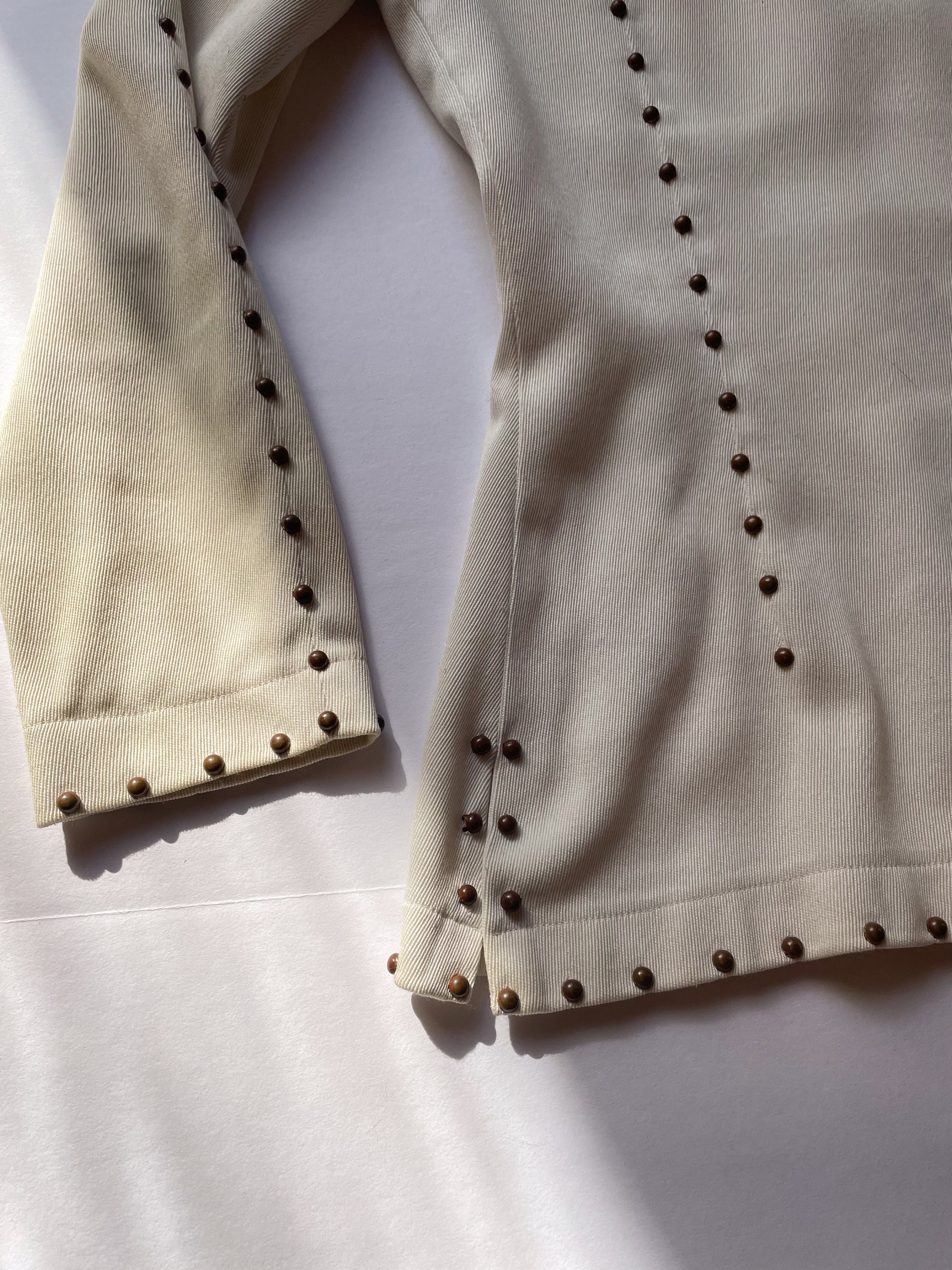 70s White Roncelli Style Studded Jacket XS - Etsy