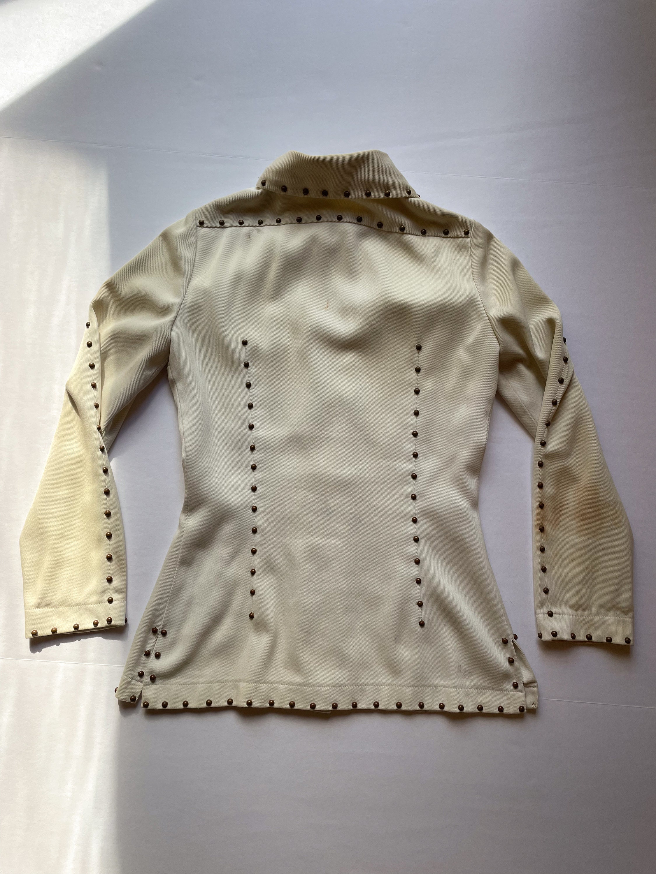 70s White Roncelli Style Studded Jacket XS - Etsy