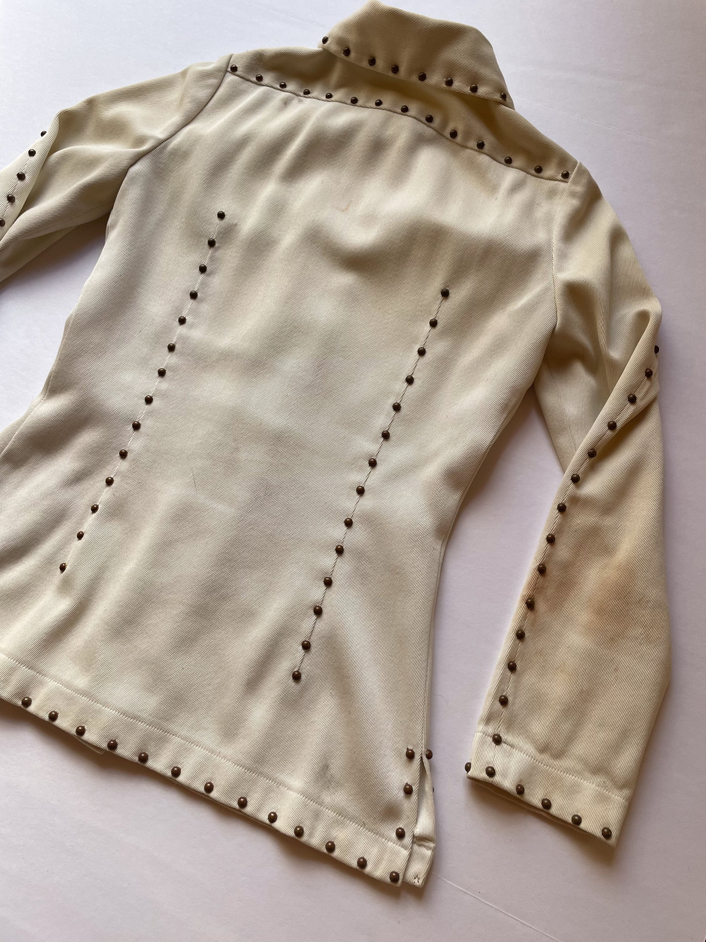 70s White Roncelli Style Studded Jacket XS - Etsy