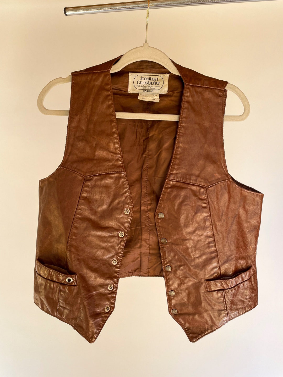 Vintage Maroon Jonathan Christopher Leather Vest Size Medium Western - Etsy