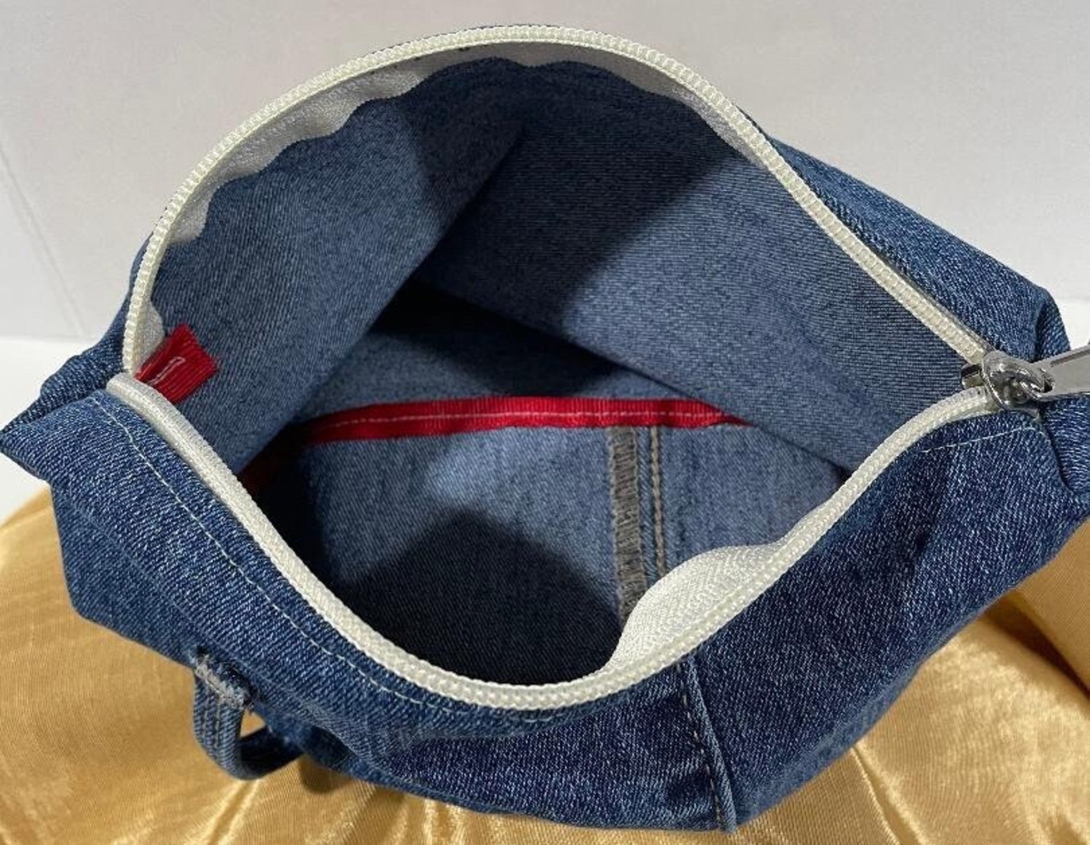 Denim Bag.upcycled,repurposed, Reclaimed Jeans Bag Zippered 1 - Etsy