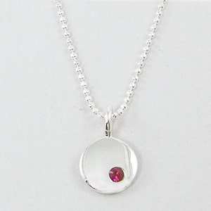 July Birthstone Necklace Sterling Silver Ruby Necklace July - Etsy