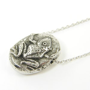 Silver Frog Necklace Toad Necklace Safe Journey Necklace - Etsy