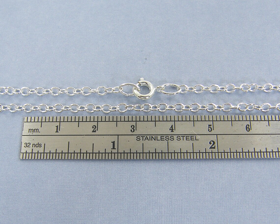 30 Inch Silver Chain Necklace Small Link Long Silver Plated | Etsy