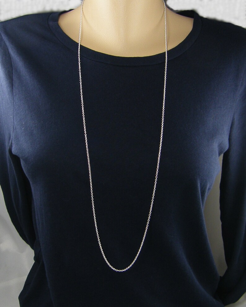 36 Inch Silver Chain Necklace Long Silver Chain Small Link | Etsy