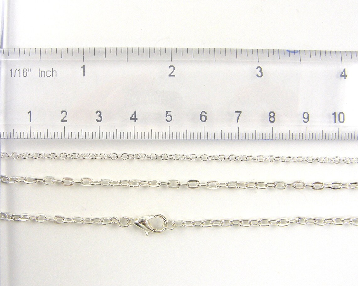 24 Inch Silver Necklace Chain Medium Link Antique Silver Chain | Etsy