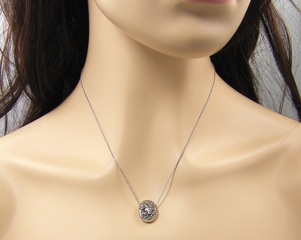 Silver Frog Necklace Toad Necklace Safe Journey Necklace - Etsy