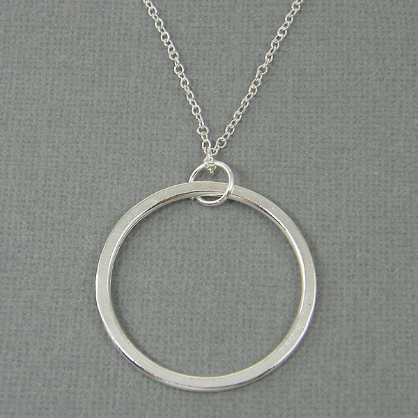 Silver Hoop Necklace - Etsy
