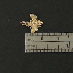 Tiny Bee Pendant Mini Small Gold Bumblebee Charm Gold Pewter - Etsy