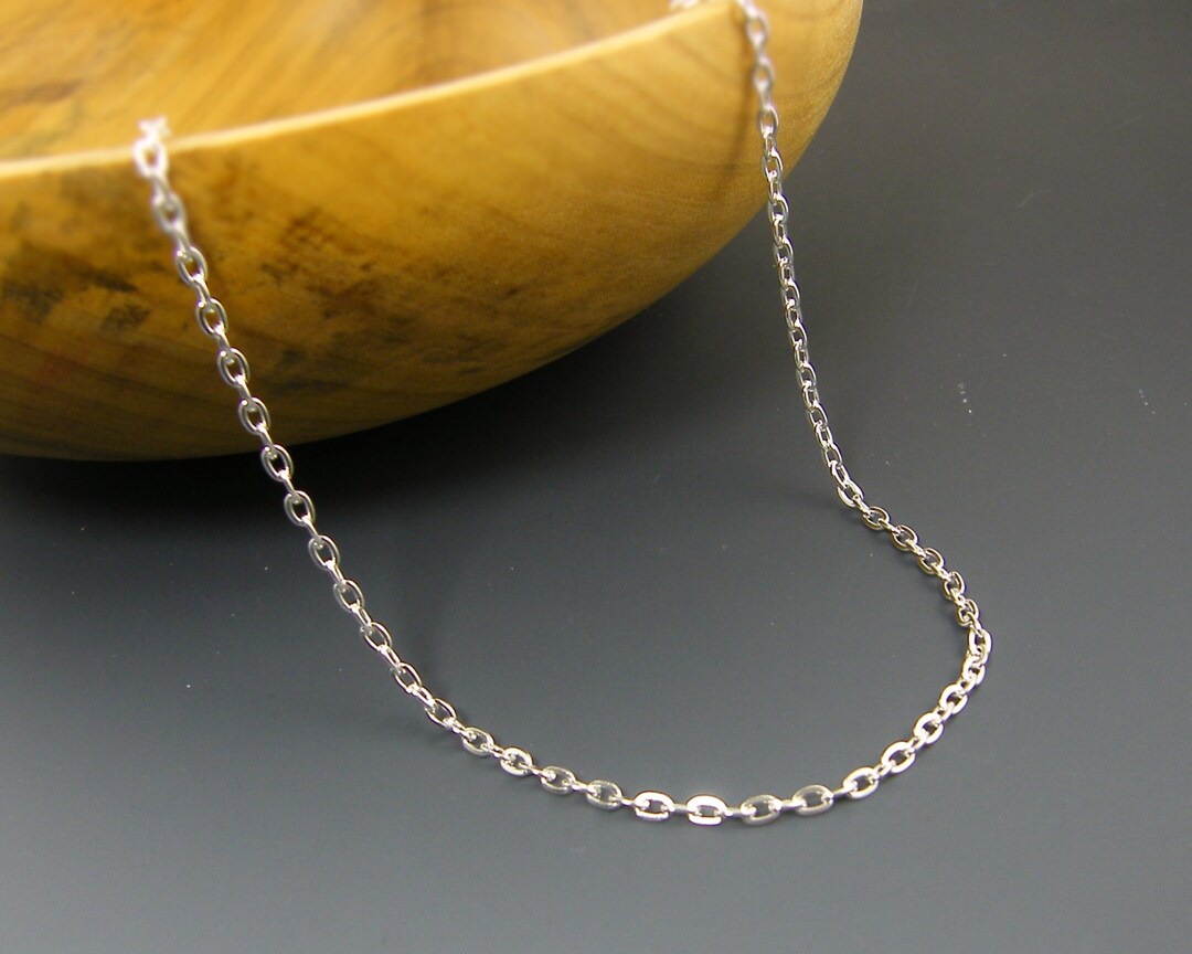 24 Inch Silver Chain 24 Inch Silver Necklace Chain Medium Link Bright ...
