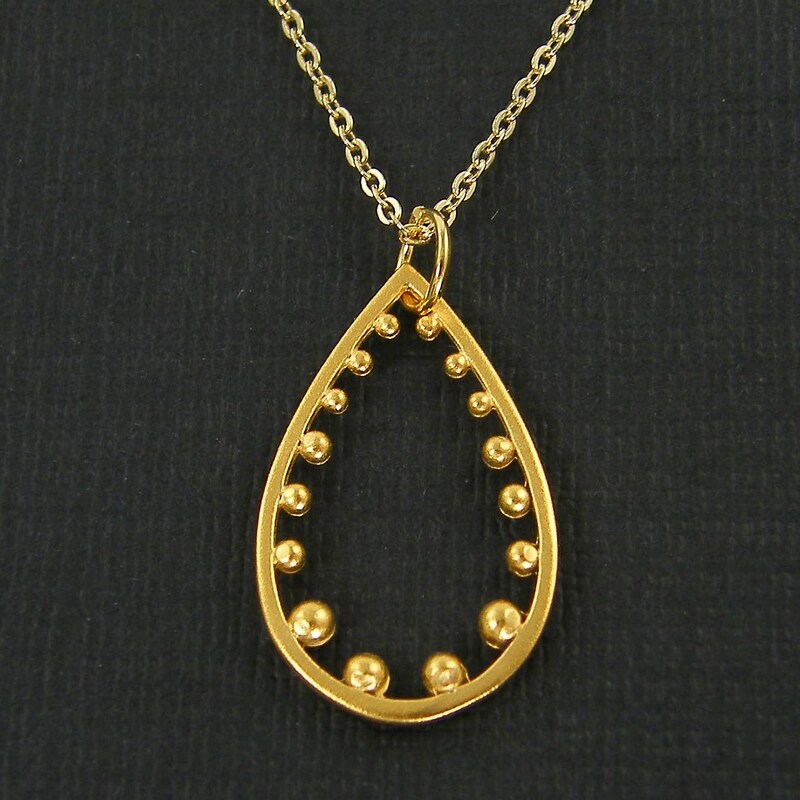 Gold Teardrop - Etsy