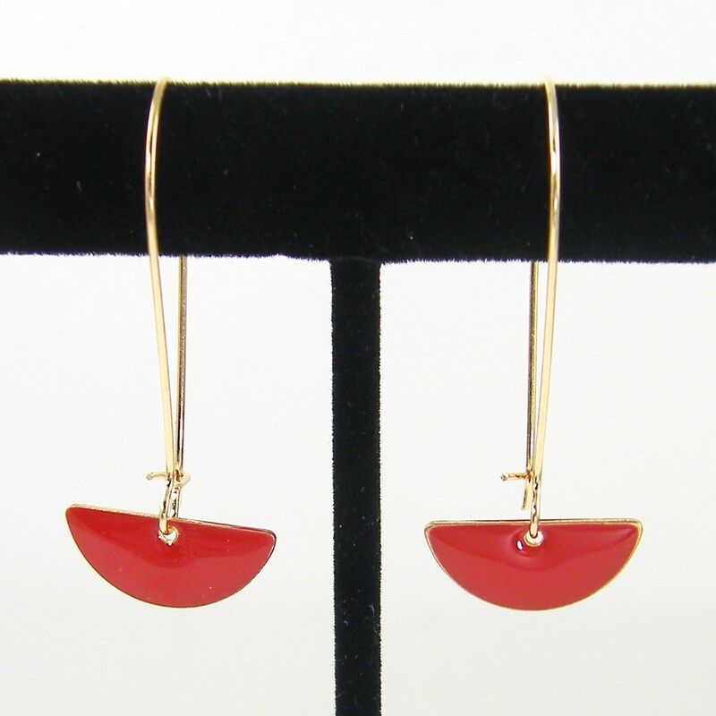Long Red Earrings - Etsy