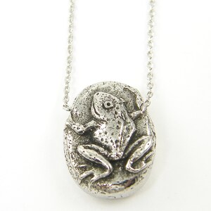 Silver Frog Necklace Toad Necklace Safe Journey Necklace - Etsy