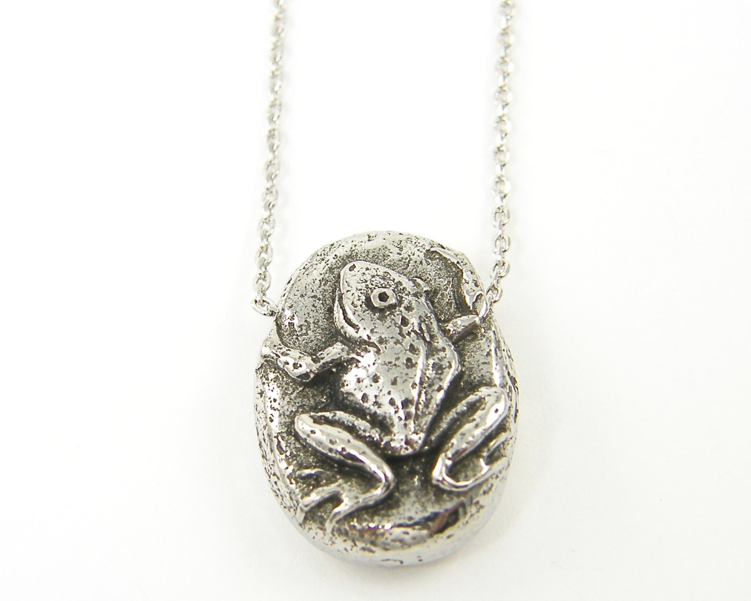 Silver Frog Necklace Toad Necklace Safe Journey Necklace - Etsy