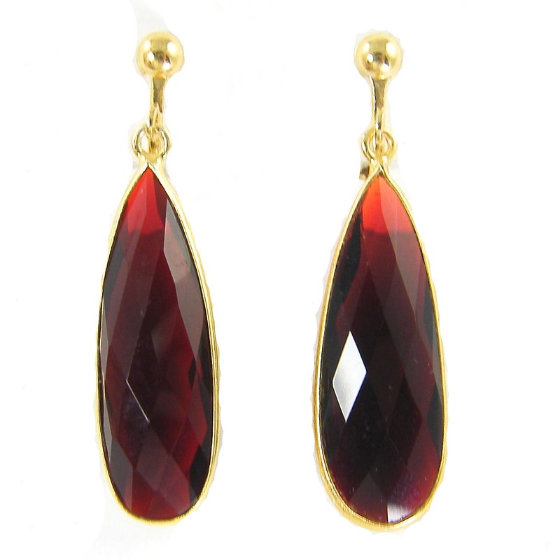 Red Gemstone Earring - Etsy