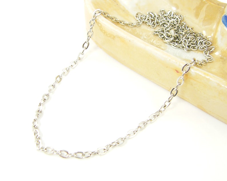 30 Inch Antique Silver Chain 30 Inch Medium Oval Silver | Etsy